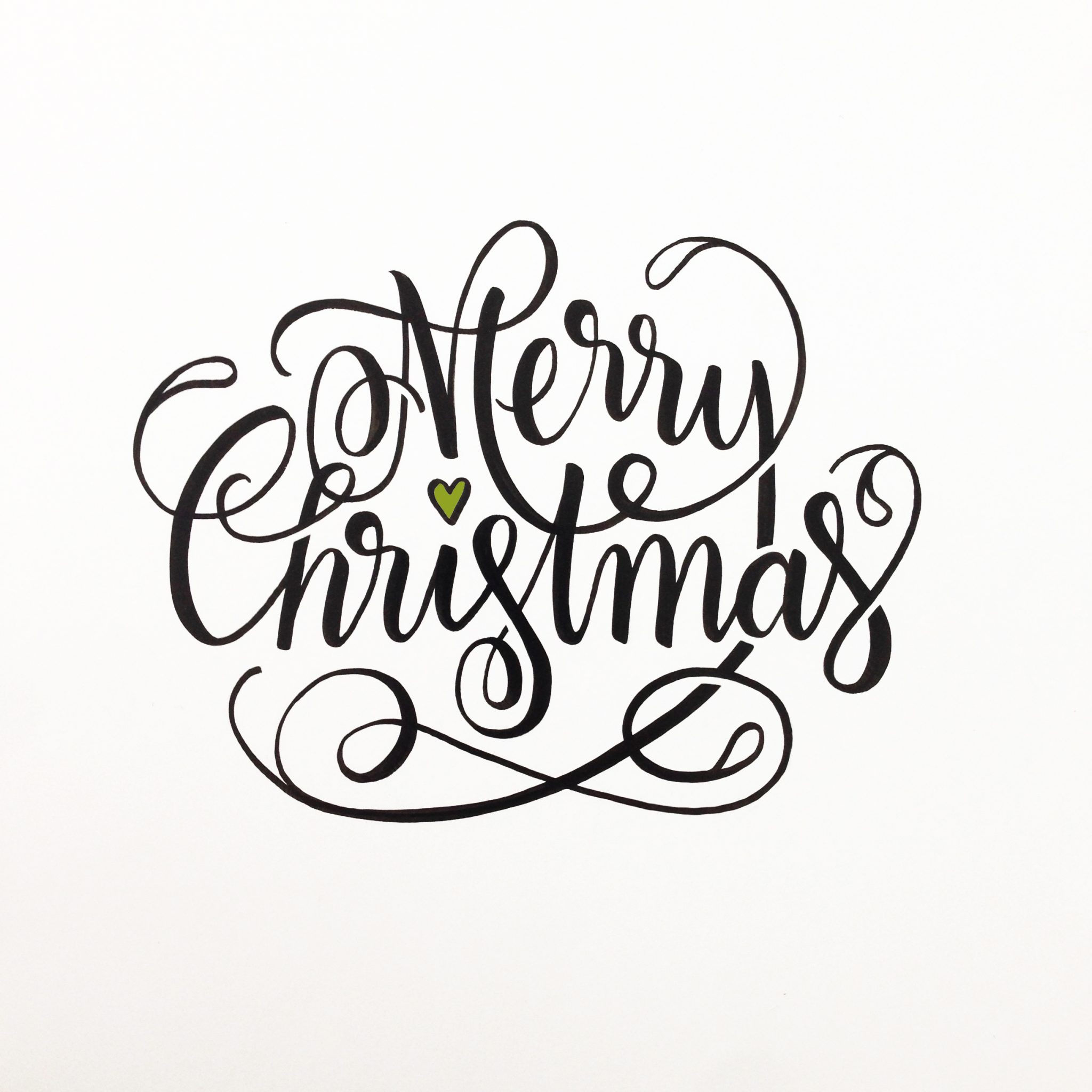 A Hand Lettered Merry Christmas Card - anjapircher.com